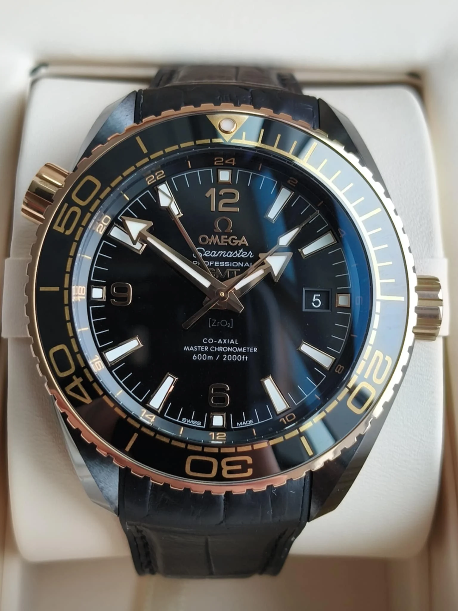 Watch Omega Seamaster Planet Ocean Deep Black (Ceramic / Gold 18K), 45 ...